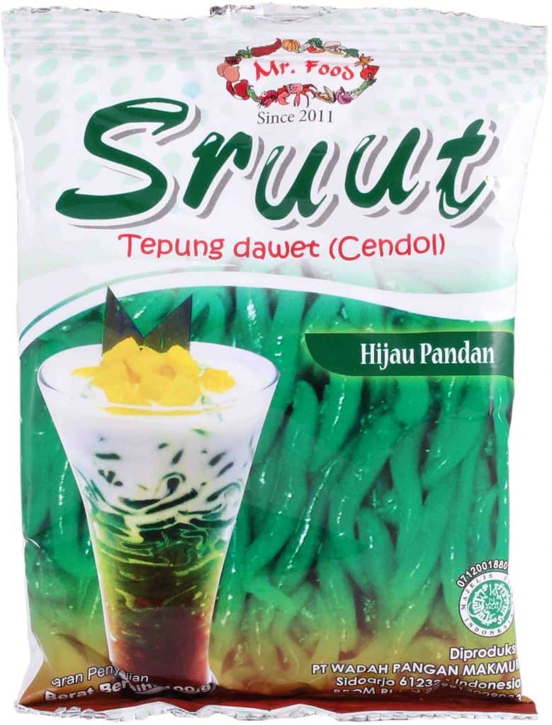 Sruut tjendol dawet tepung meel pandan